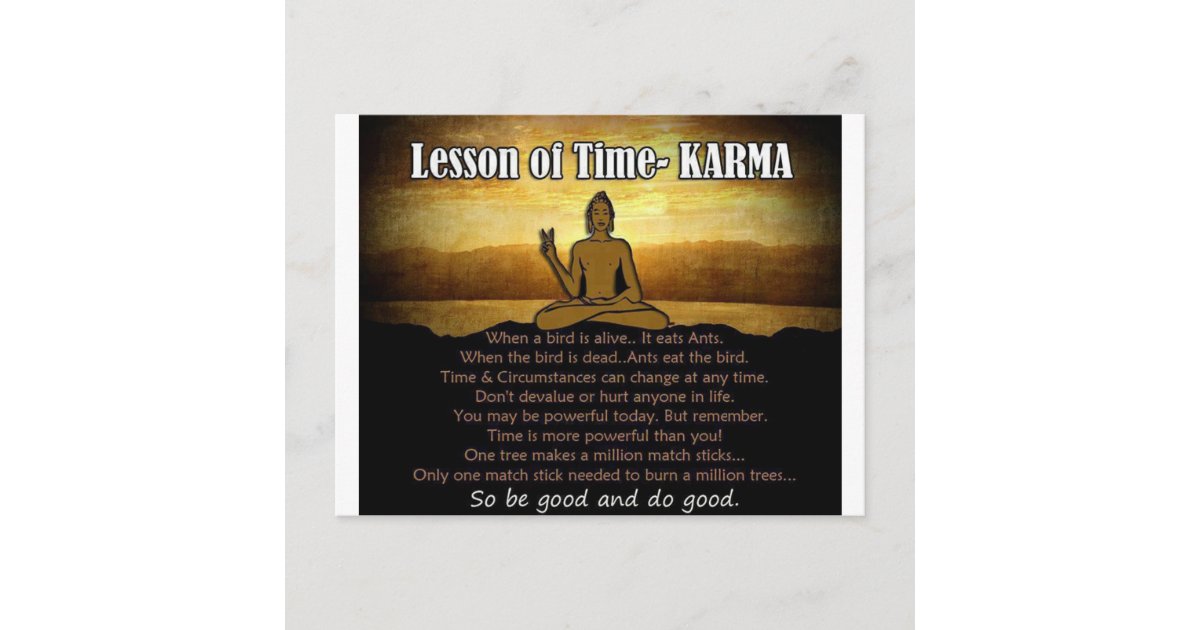 Lessons of Time_Karma Postcard | Zazzle