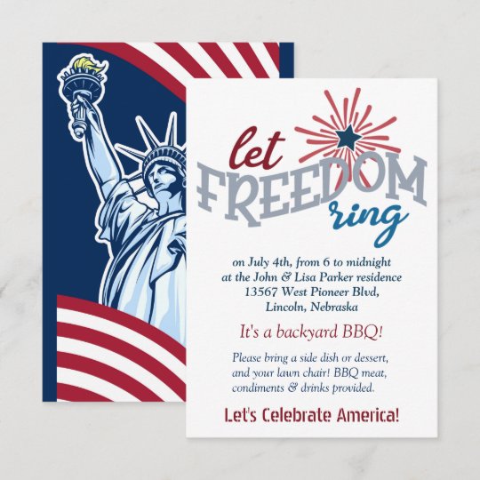 Let Freedom Ring Independence Day Party Invitation | Zazzle.com