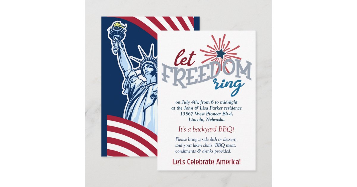 Let Freedom Ring Independence Day Party Invitation | Zazzle.com