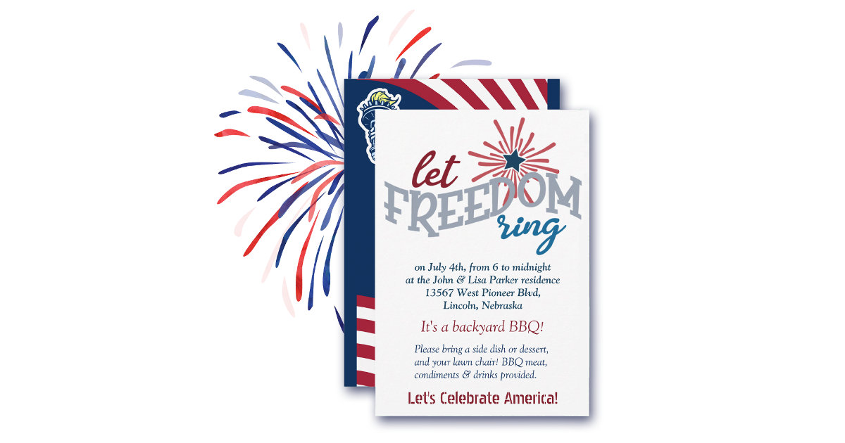 Let Freedom Ring Independence Day Party Invitation | Zazzle