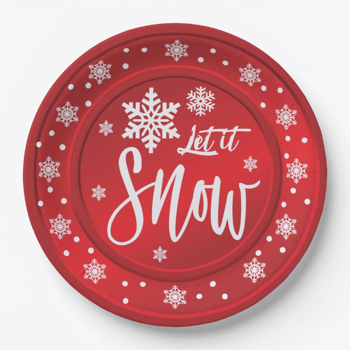 Let it snow Christmas design Plate | Zazzle.com