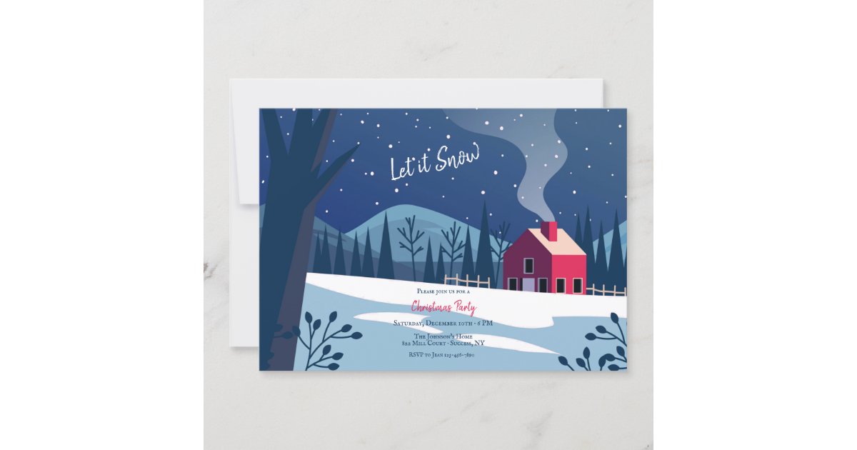 Let It Snow Christmas Party Invitation | Zazzle