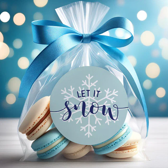 Let It Snow Classic Round Sticker | Zazzle