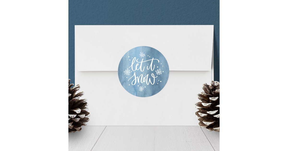 Let It Snow | Holiday Classic Round Sticker | Zazzle