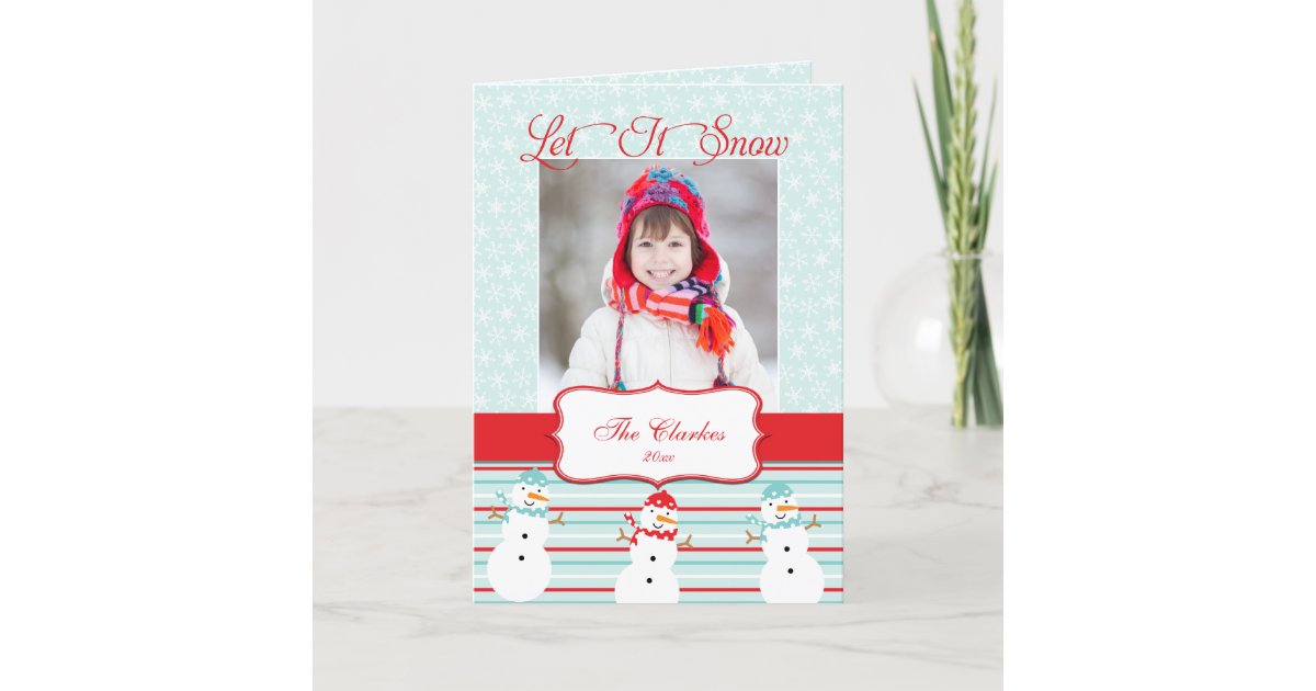 Let It Snow | Holiday Photo Greeting Card | Zazzle