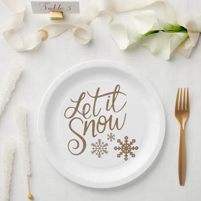 Let It Snow Paper Plates | Zazzle