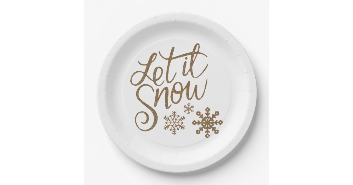 Let It Snow Paper Plates | Zazzle