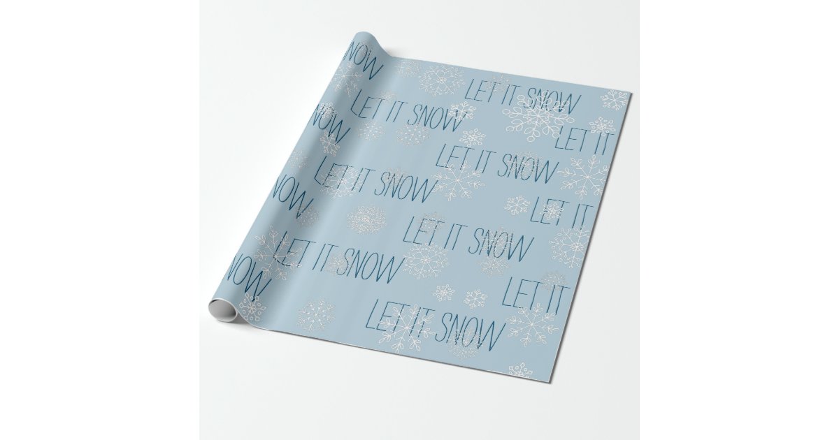 Let It Snow Snowflakes Christmas Holiday Wrapping Paper | Zazzle
