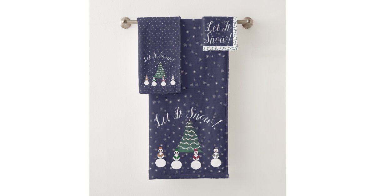 Let It Snow! Snowmen Bath Towel Set | Zazzle