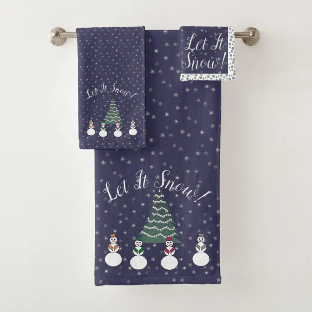 Let It Snow! Snowmen Bath Towel Set | Zazzle