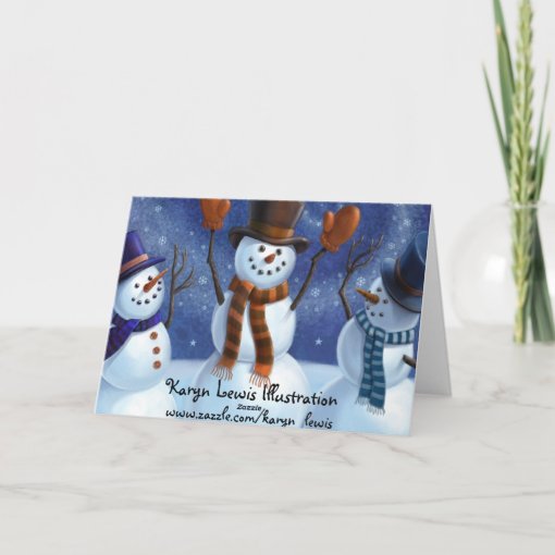 Let It Snow Snowmen Christmas Card | Zazzle