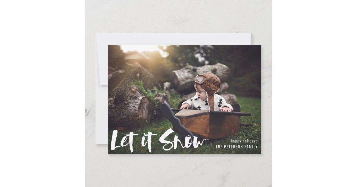 Let It Snow Winter Photo Holiday Card | Zazzle