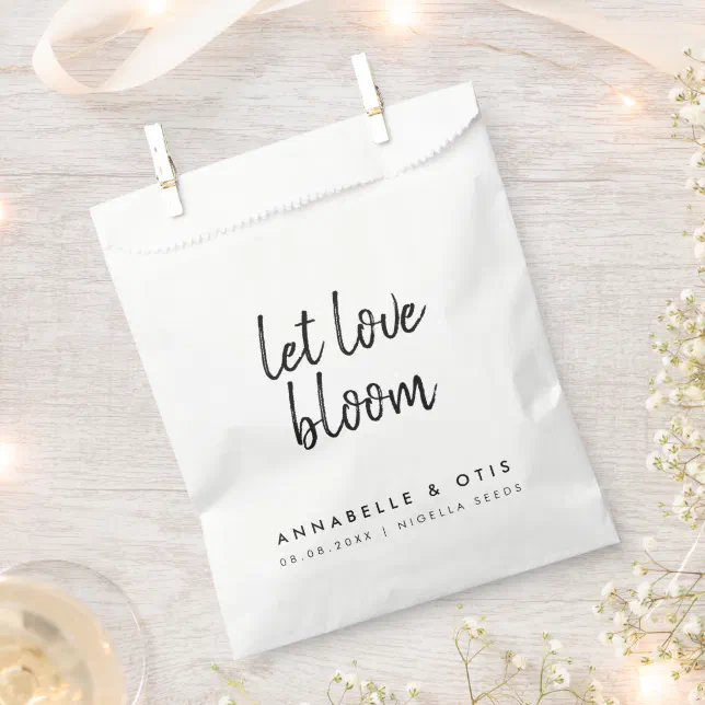 Let Love Bloom | Modern Wedding Flower Seed Favor Bag | Zazzle