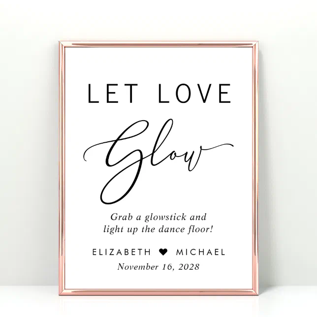 Let Love Glow Wedding Dance Floor Sign | Zazzle