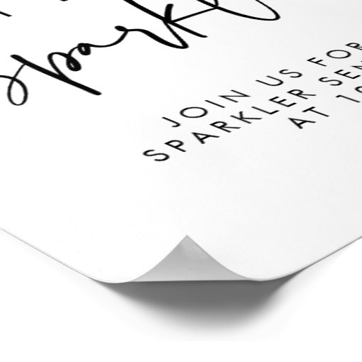 Let Love Sparkle Modern Black Calligraphy Wedding Poster | Zazzle