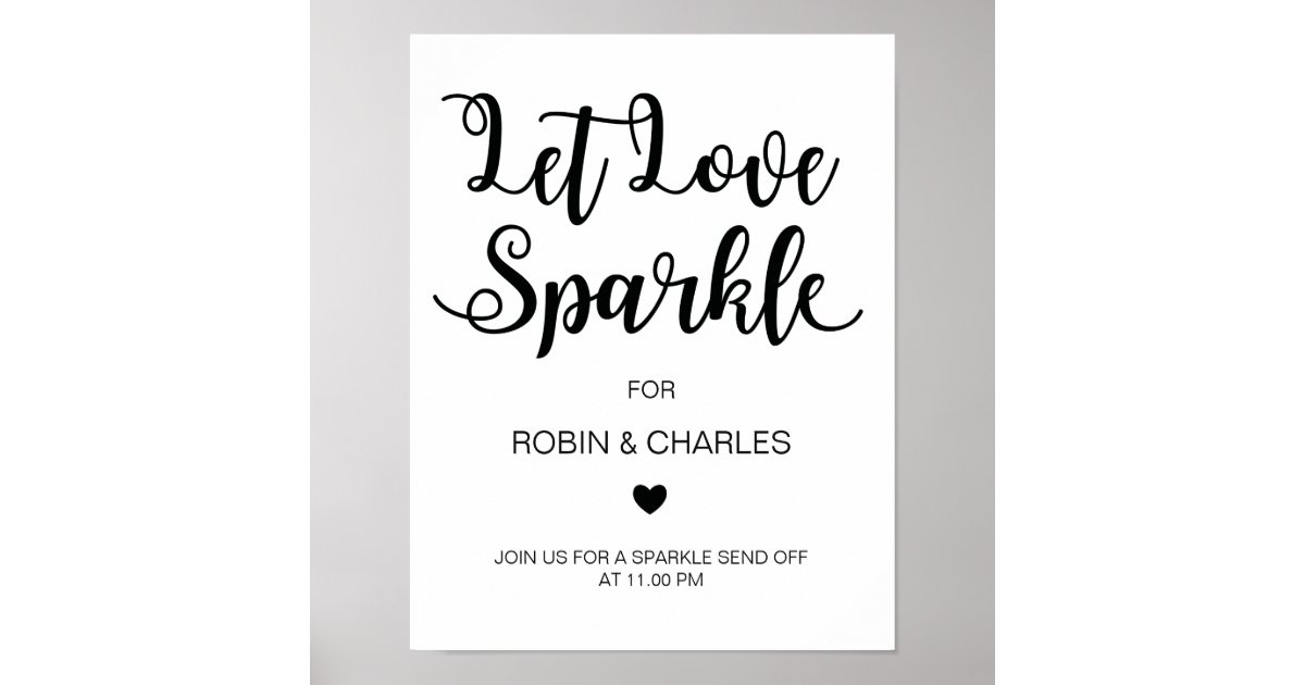 Let Love Sparkle Sign | Modern Calligraphy | Zazzle