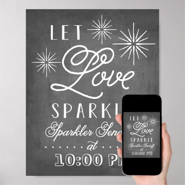 Let Love Sparkle | Sparkler Send Off Poster | Zazzle