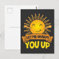 Let me warm you up Cute Sun hug Happiness Postcard | Zazzle