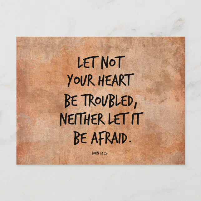 Let not your heart be troubled bible verse postcard | Zazzle
