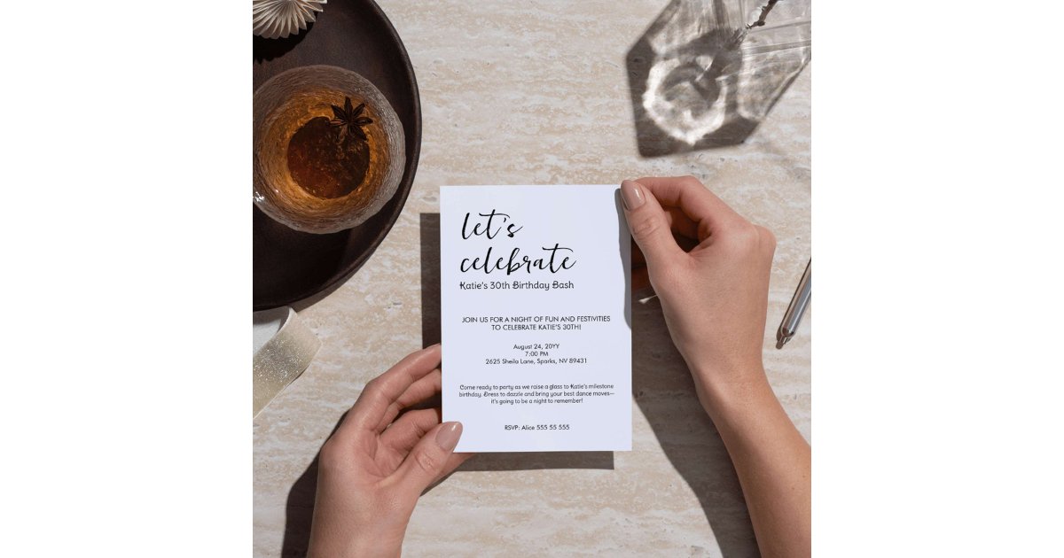 Let’s Celebrate Milestone Birthday Party Invitation | Zazzle
