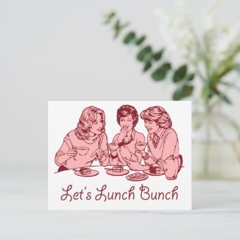Let’s Lunch Bunch 50’s retro graphic Postcard | Zazzle