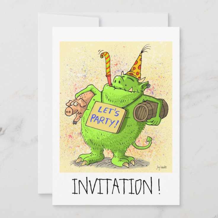 let´s party ! funny invitation card | Zazzle