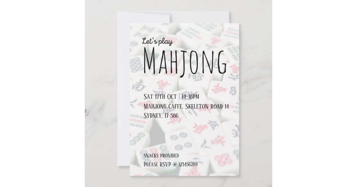 Let’s play Mahjong Invitation | Zazzle