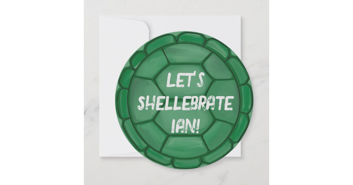 Let’s Shellebrate! Turtle Shell Birthday Party Invitation | Zazzle