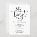 Let’s Toast Chic Calligraphy Engagement Party Invitation | Zazzle