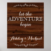 Let the adventure begin add names wedding sign | Zazzle