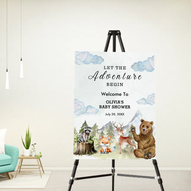 Let the Adventure Begin Boy Baby Shower Welcome Foam Board | Zazzle