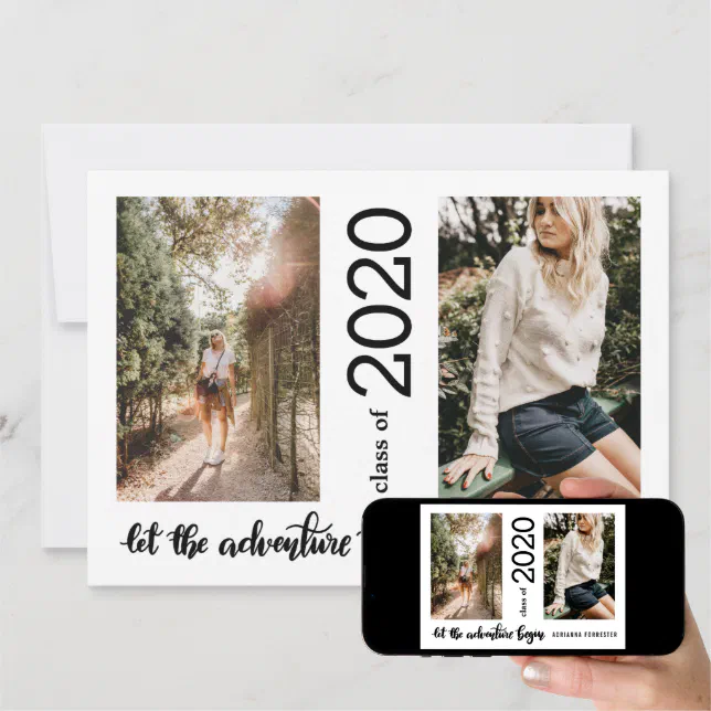 Let The Adventure Begin Graduate Class of 2020 Invitation | Zazzle