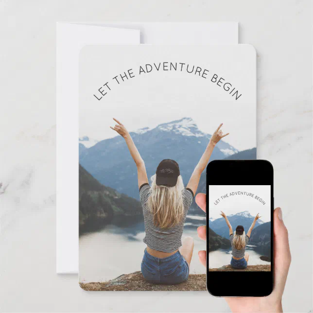 Let the Adventure Begin Photo Farewell Party Invitation | Zazzle