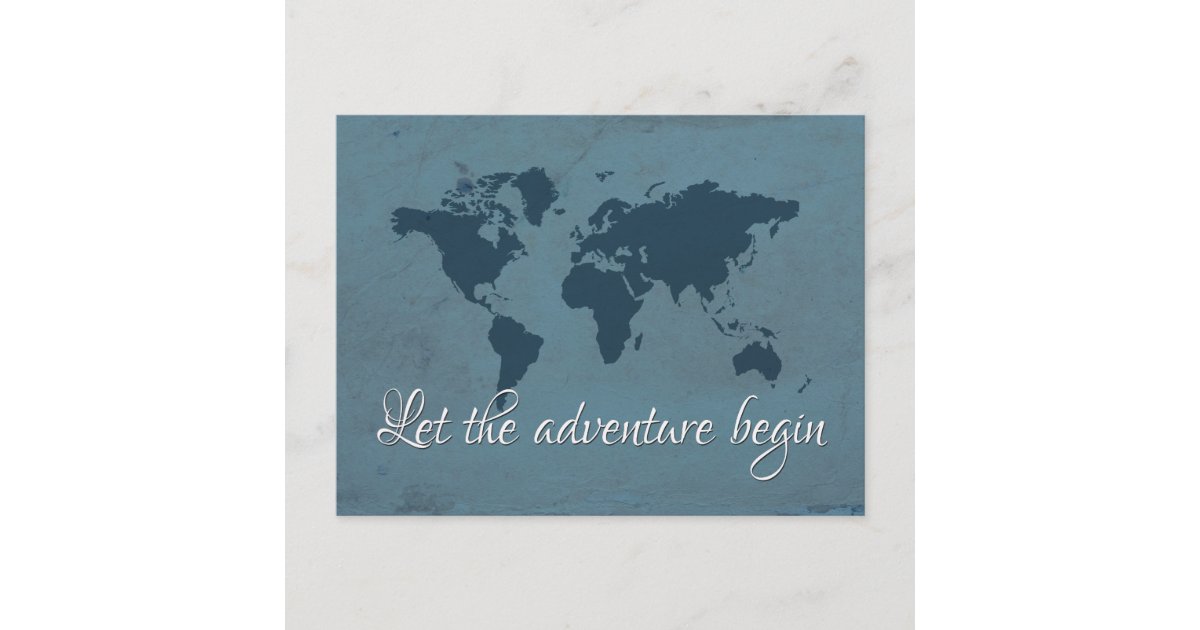 Let the adventure begin postcard | Zazzle