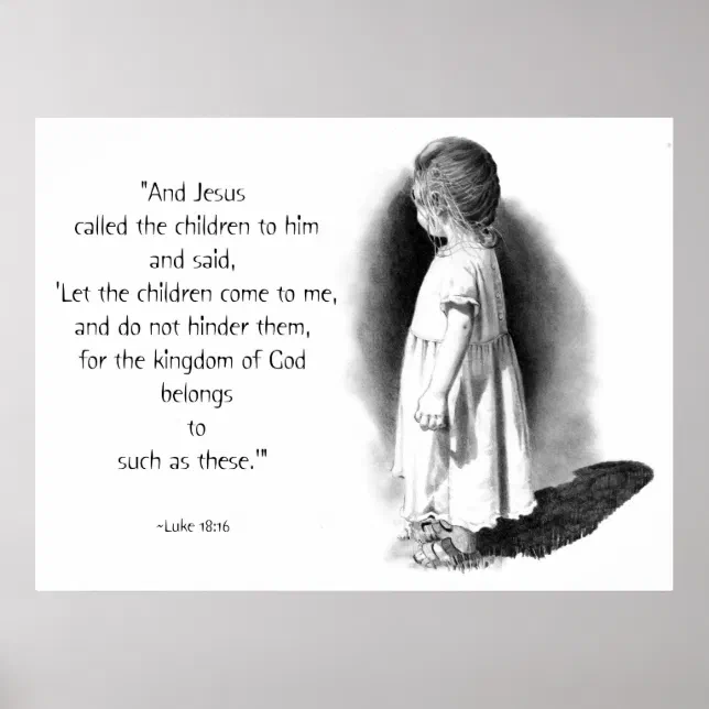 LET THE CHILDREN COME: JESUS: PENCIL ART POSTER | Zazzle