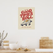 LET THE GOOD TIMES ROLL 80s RETRO ROLLER SKATE Poster | Zazzle