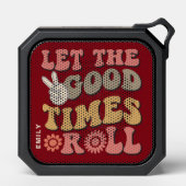Let The Good Times Roll Groovy Personalized Name Bluetooth Speaker | Zazzle