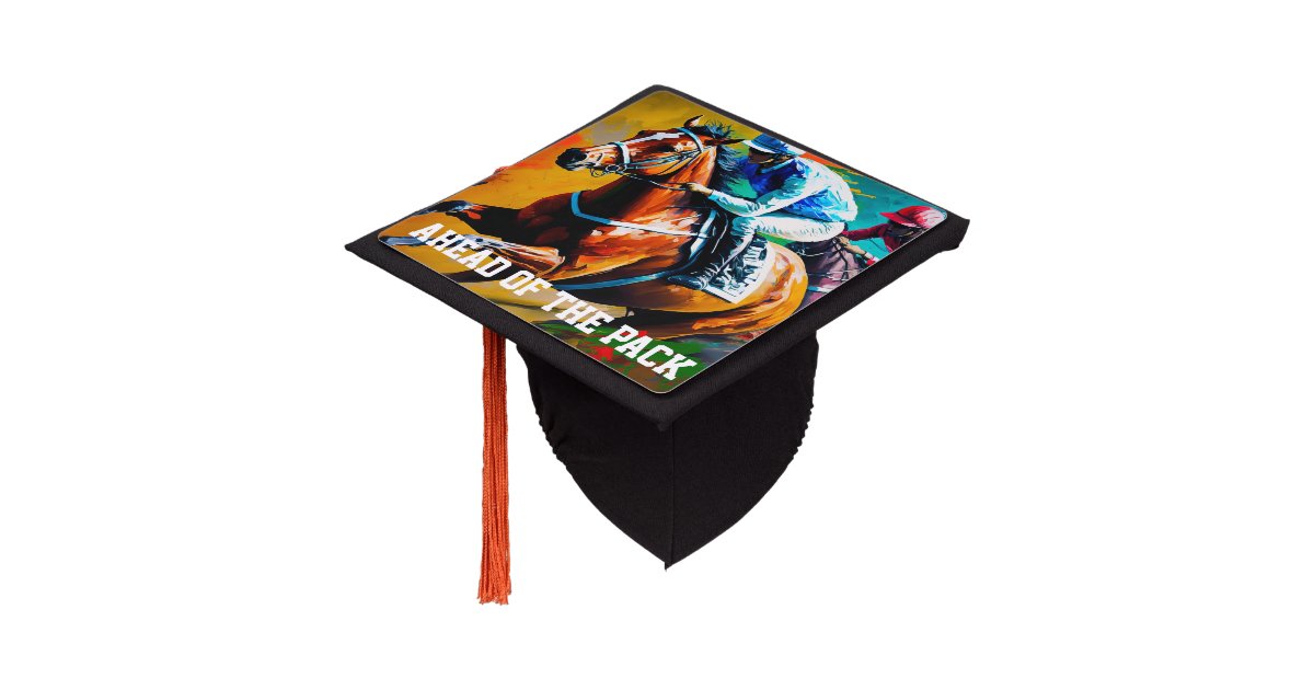 LET THE RACE BEGIN GRADUATION CAP TOPPER | Zazzle