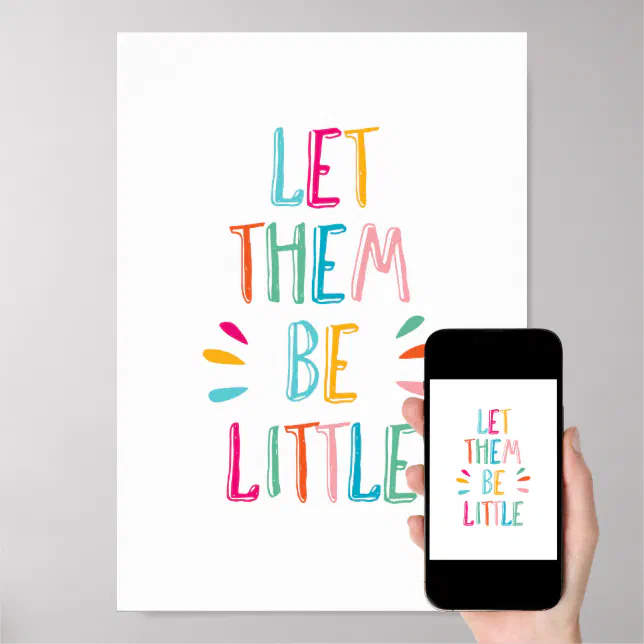Let them be little typography print poster | Zazzle