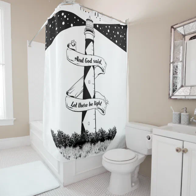 LET THERE BE LIGHT lighthouse Shower Curtain | Zazzle