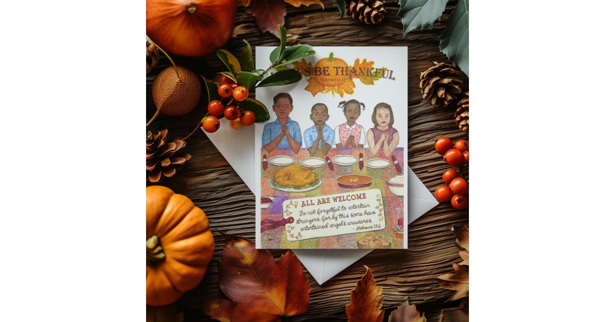 Let Us Be Thankful Inspirational Postcard | Zazzle