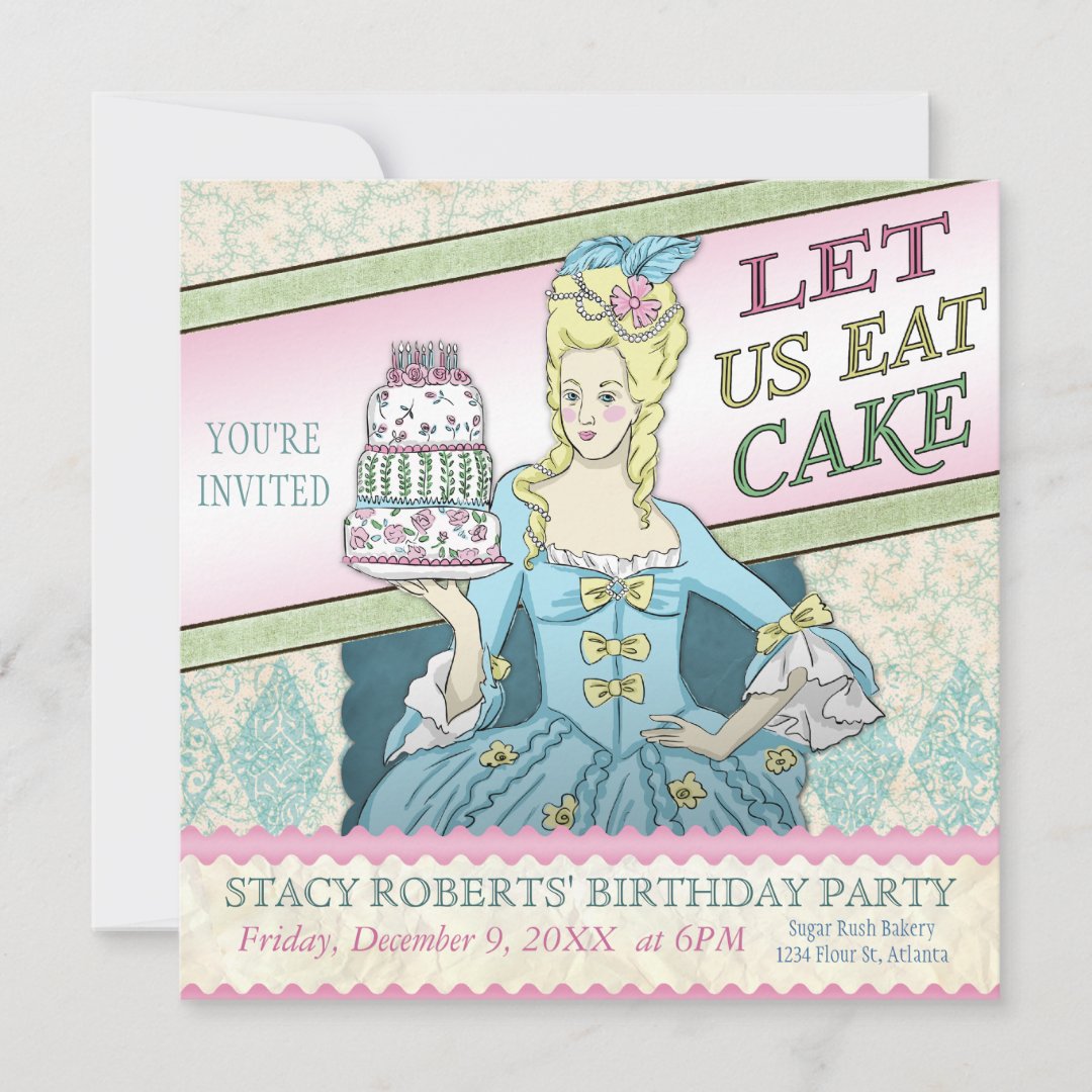 Let Us Eat Cake Party Invitations | Zazzle