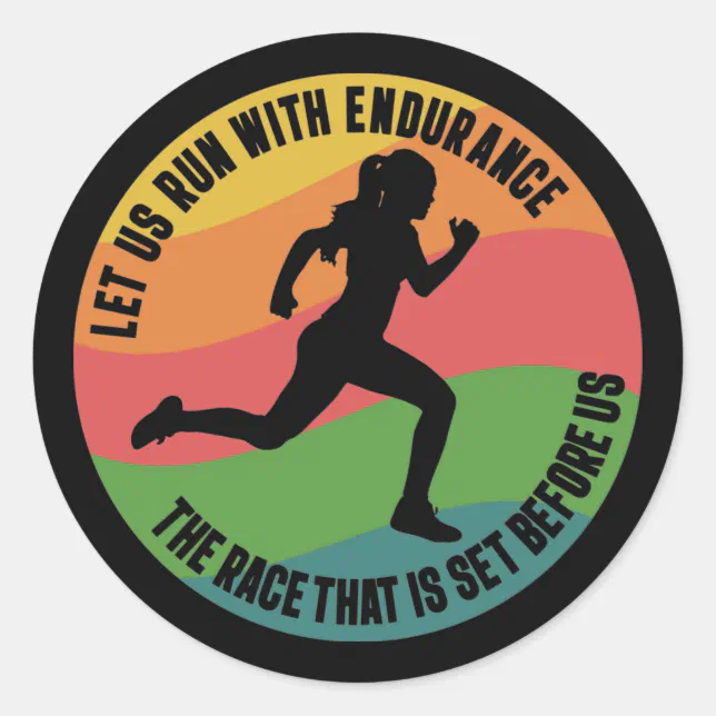 Let Us Run with Endurance The Race - Christian Classic Round Sticker ...