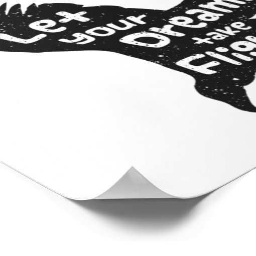 Let Your Dreams Take Flight Eagle Black Grunge Poster | Zazzle