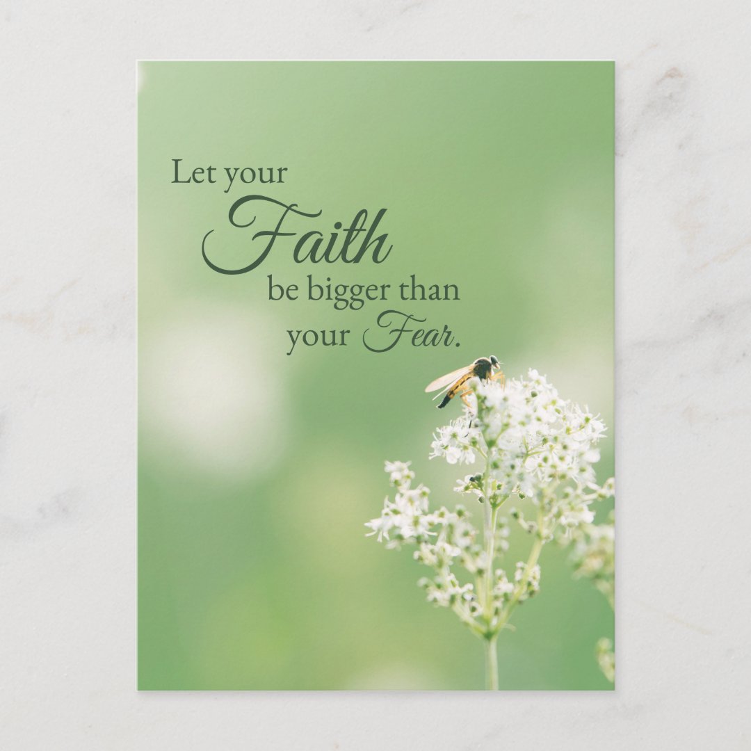 "Let your Faith…" Christian Quote Floral Flower Postcard | Zazzle