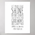Let Your Light Shine Before Others, Matthew 5:16 Poster | Zazzle