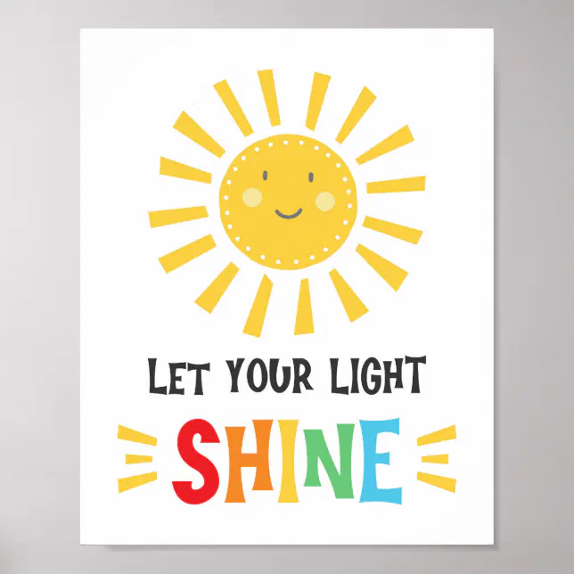 Let Your Light Shine Kids Christian Bible Poster | Zazzle