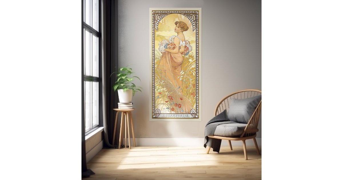 L'Eté Season Art Nouveau Alphonse Mucha Poster | Zazzle