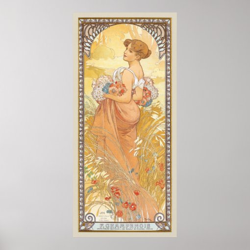 L'Eté Season Art Nouveau Alphonse Mucha Poster | Zazzle