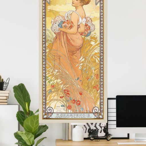 L'Eté Season Art Nouveau Alphonse Mucha Poster | Zazzle
